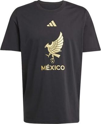 adidas T-Shirt Mexique 2025 pour Homme, Noir/dor&eacute; m&eacute;tallis&eacute;, S