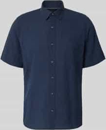 Lerros Relaxed Fit Freizeithemd mit Logo-Stitching und Kentkragen