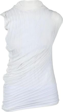 Victoria Beckham Femme, Tops, Blanc, Taille: 40 FR Top Garzato Asimmetrico