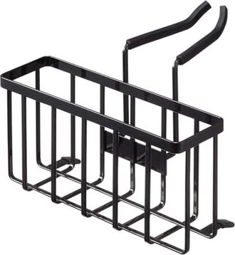 Yamazaki Tableware Yamazaki 5640 Tower H&auml;ngender Sp&uuml;lbecken-Organizer, schwarz, Stahl/Silikon, minimalistisch, 20.3 x 18.5 x 14 cm