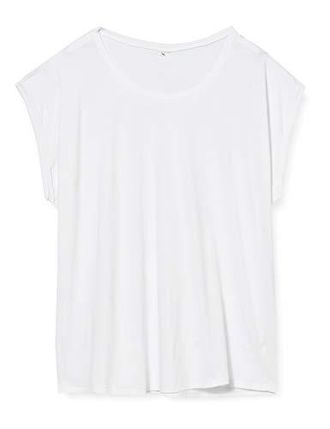 Build Your Brand Ladies Organic Extended Shoulder Tee T-Shirt, Blanc, M Femme