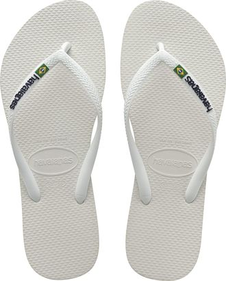 Havaianas Slim Brasil Logo, Bequeme, Robuste und Leichte Badelatschen für Frauen, Hommage an Brasilien, Flagge auf Riemen und Sohlen