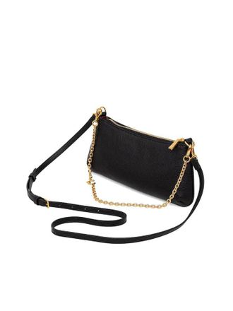 Coccinelle Womens Shoulder Bag Black Grained Leather - Shoulder-Bags