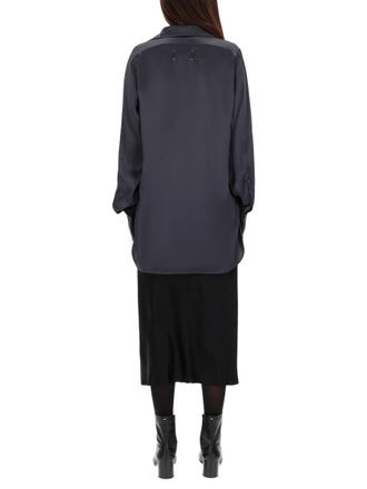 Maison Margiela Long-Sleeved Acetate-Viscose Shirt - Gray