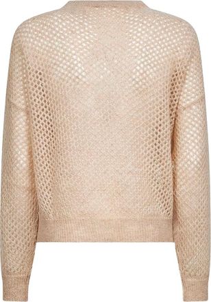 Brunello Cucinelli Mesh Open-Knit Sweater - Beige
