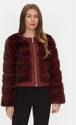 Guess Pelzmantel 4BGL28 7202A Dunkelrot Regular Fit