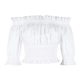 Dolce & Gabbana Femme, Blouses et Chemises, Blanc, Taille: 34 FR Blouse &agrave; &eacute;paules d&eacute;nud&eacute;es
