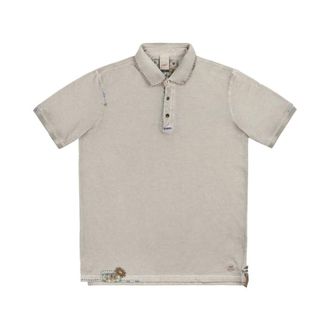 Bob Homme, Tops, Gris, Taille: XL Polo Piquet Ricamata a Mano