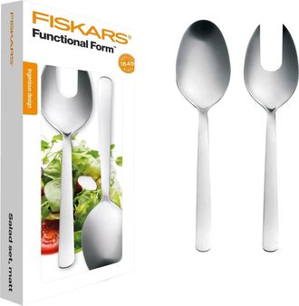 Fiskars Salatbesteck, 2-teilig, Qualitätsstahl, Silber/Matt, Functional Form, 1002960