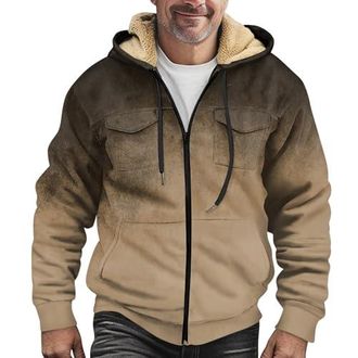 Generic Sweat &agrave; capuche zipp&eacute; doubl&eacute; pour homme - Sweat &agrave; capuche chaud &agrave; manches longues en polaire avec poches - Confortable et l&eacute;ger - V&ecirc;tement dext&eacute;rieur 