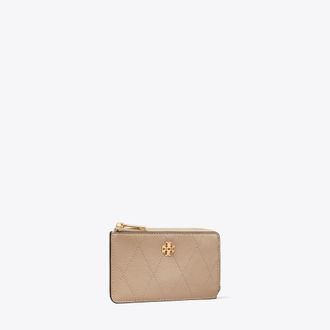 Tory Burch Damen Gestepptes Charlie Kartenetui mit Rei&szlig;verschluss