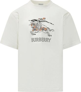 Burberry Homme, Tops, Blanc, Taille: S EKD Sketch Cotton T-shirt