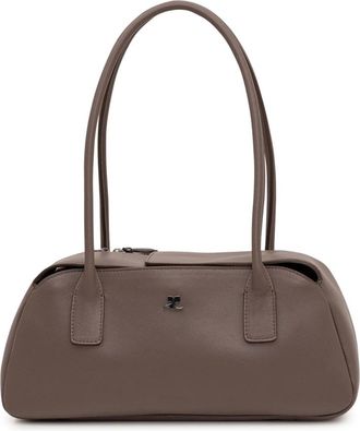 Courr&egrave;ges Femme, Sacs, Brun, Taille: ONE Size Strip Leather Bag