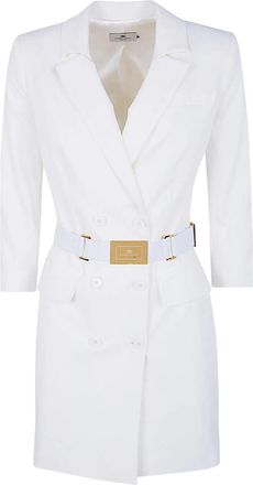 Elisabetta Franchi Robe Au Genou - Blanc