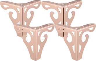 Hemobllo Baluue 4 St&uuml;ck M&ouml;belbeine aus Metall Sofabeine in Ros&eacute;gold 10cm Couchtisch und Kommoden Ersatzf&uuml;&szlig;e Stabile M&ouml;belf&uuml;&szlig;e f&uuml;r Sofa Schrank und Nachttisch
