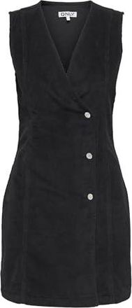 Only Short Cord Dress PNT Onlglobals/L Robe Courte en Velours côtelé, Noir, S Femmes