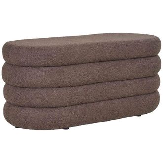 Altobuy Altobuy - Banc-coffre en tissu bouclettes marron - Dimensions 103 x 45 x H44 cm - Structure bois contreplaqu&eacute; - Design original pour rangement