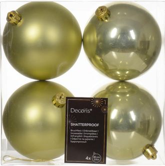 Kaemingk Weihnachtskugeln Kunststoff 10cm 4 Stück - klassisch & bruchsicher - Christbaumkugeln Weihnachtsbaumkugeln für Weihnachten - Christbaumschmuck & Weihn