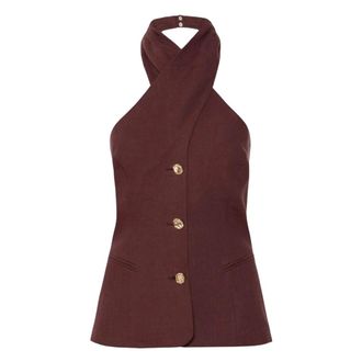 Marella Femme, Tops, Brun, Taille: 36 FR Mllgiorno Sleeveless Top