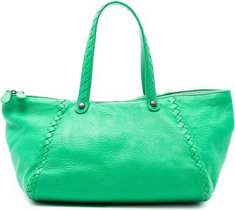 Bottega Veneta Shopper - Intrecciato Trimmed Cervo Tote - Gr. unisize - in Gr&uuml;n - f&uuml;r Damen