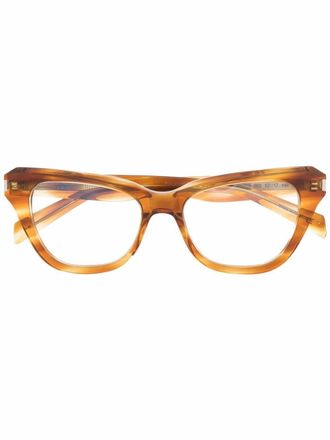 Saint Laurent Eyewear lunettes de vue &agrave; monture papillon - Marron