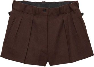 Prada short en laine à chevrons - Marron