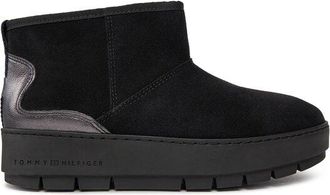 Tommy Hilfiger Schneeschuhe Metallic Suede Snowboot FW0FW07850 Schwarz