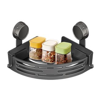 Generic mit | Eckregal ohne L&ouml;cher - herausnehmbarer Badezimmer-Organizer, f&uuml;r Shampoo, Toilette, Spender, K&uuml;che, Haus, Wand