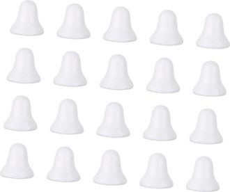TOPBATHY 20 St&uuml;ck Schaumstoff Gl&ouml;ckchenformen Wei&szlig; 74cm Bastelmaterial f&uuml;r Weihnachtsbaumdekoration Selbstgemacht Anh&auml;nger