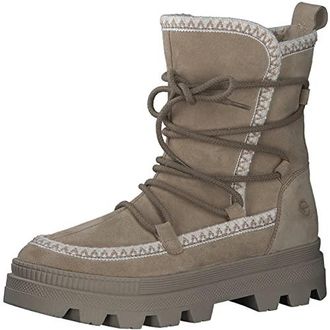 Tamaris Femme Bottes, Dame Bottes dhiver,TOUCHit,Bottes dhiver,Bottes &agrave; Lacets,fourr&eacute;,Chaud,Beige,39 EU