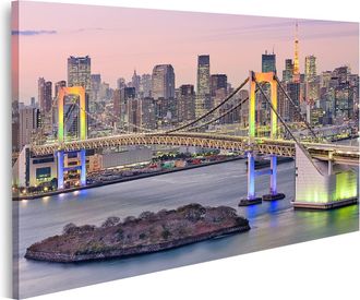 Islandburner Bild auf Leinwand Tokyo Bay Skyline Japan Regenbogenbrücke Turm Bilder Wandbilder Poster