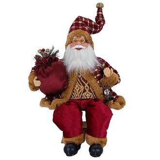 Generic Effigies Du P&egrave;re No&euml;l Assis - Figurines P&egrave;re No&euml;l Assis, Figurines P&egrave;re No&euml;l Assis | Ornements De P&egrave;re No&euml;l En Peluche De 13.8 Pouces, Figurines De No