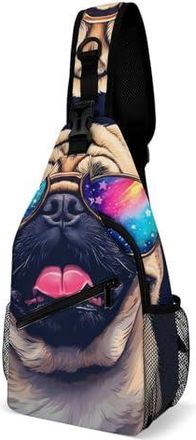 Generic Sacoche Bandouliere Carlin mignon et dr&ocirc;le R&eacute;glable Sac De Poitrine Durable Sac DEpaule pour Randonn&eacute;e Femme Homme