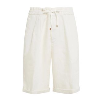 Brunello Cucinelli Homme, Shorts, Beige, Taille: L Bermuda en gabardine
