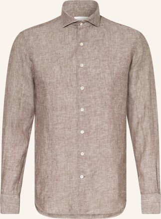 Profuomo Profuomo Leinenhemd Slim Fit braun