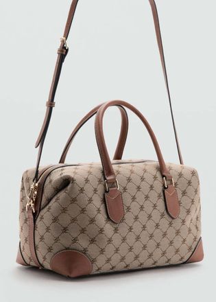 Mango Bowlingtasche Logo-Jacquard mittelbraun - Damen - Einheitsgr&ouml;&szlig;e - MANGO