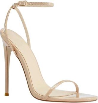 Generic YUJIEBB Sandales sexy &agrave; lacets en cuir verni pointu une ligne de pied nude pour femme, kaki, 40.5 EU