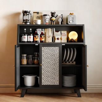 Generic Sideboard, ger&auml;umiges K&uuml;chen-Sideboard for den Hausgebrauch, Stauraum in Zwei Bereichen + gro&szlig;z&uuml;gige Arbeitsfl&auml;che, Design mit hohen Beinen for einfac