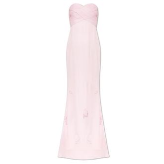 Self Portrait Tr&auml;gerloses Maxikleid mit Blumenapplikationen - - Dresses - Damen - Rosa - M