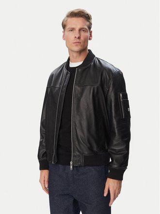 HUGO BOSS Lederjacke Ladamor 50567800 Schwarz Regular Fit