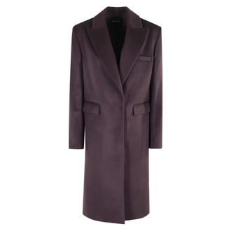 Federica Tosi Manteau en Cachemire Aubergine avec Poches - Femme - Manteaux - Brun - Taille: 40 FR