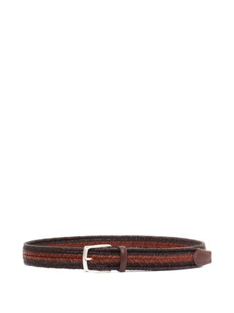 Alberto Luti ceinture en cuir à design tressé - Marron