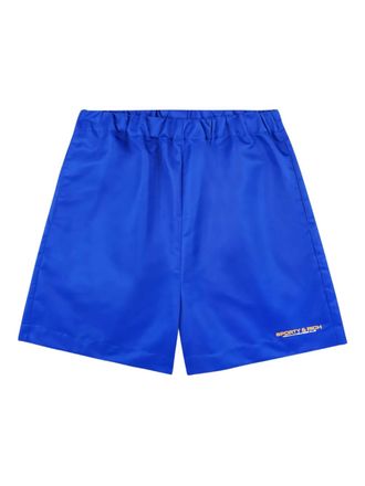Sporty & Rich short &agrave; taille &eacute;lastiqu&eacute;e - Bleu