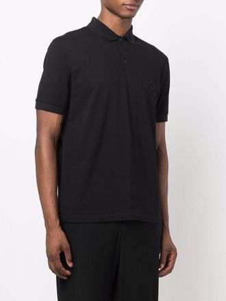 Giorgio Armani Cotton-Blend Piqu&eacute; Polo Shirt - Black