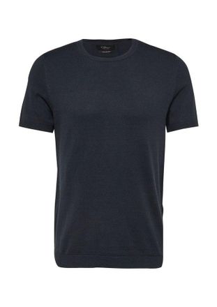 s.Oliver Kurzarmshirt Strickpullover Edles Feinstrick-T-Shirt aus Baumwolle-Seide-Mix
