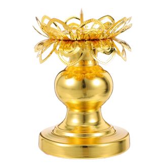 BESPORTBLE Lotusf&ouml;rmiger Butterlampenhalter aus Aluminiumlegierung, traditioneller Teelichthalter aus Ghee, Teelichtbasis, 8 x 10,5 cm