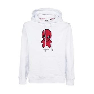 GCDS Baumwoll-Hoodie Front-Patch 100% Baumwolle - - Sweatshirts & Hoodies - Herren - Wei&szlig; - 2XL