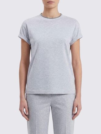 Brunello Cucinelli T-Shirt BRUNELLO CUCINELLI Femme couleur Gris Fum&eacute;