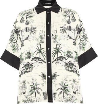 Karl Lagerfeld Femme, Blouses et Chemises, Multicolore, Taille: 40 FR Fluid Satin Blouse