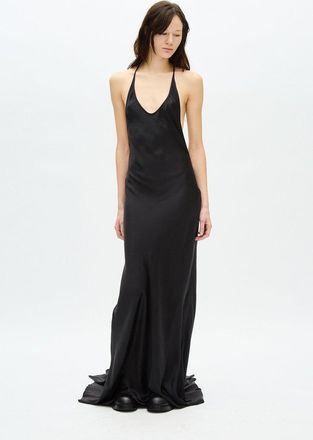 Ann Demeulemeester Eleonor Xlong Ystrap Slip Dress Satin Washed Silk
